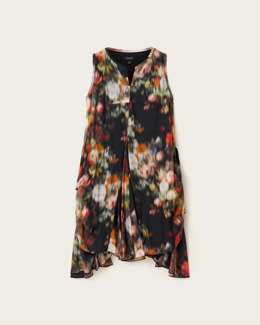 Sybil Relaxed Fit Floral Mini Dress HAZED BLACK | ALLSAINTS